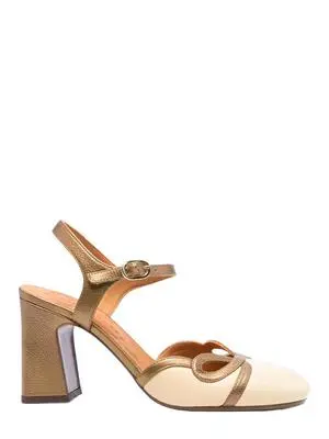 Chie Mihara 80mm Mishin Block-heel Pumps - Neutrals