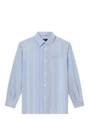A.p.c. Sela Striped Cotton Shirt - Blue