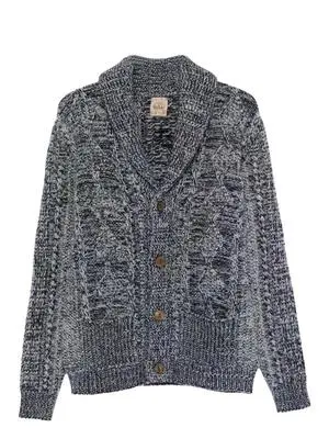 RAKKI Cable-knit Shawl-collar Cardigan - Blue