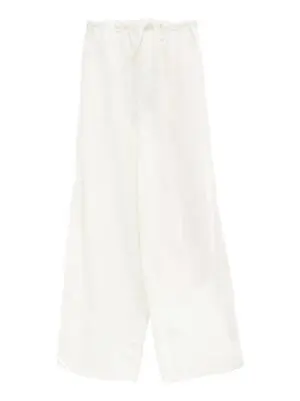 BASERANGE Drawstring Straight Trousers - White