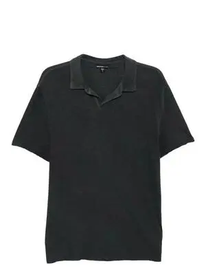 JAMES PERSE Slub Polo Top - Black