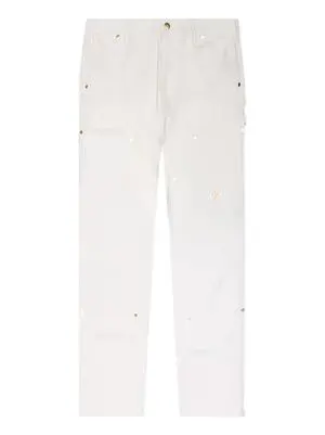 ADVISORY BOARD CRYSTALS Embellished Canvas Trousers - White