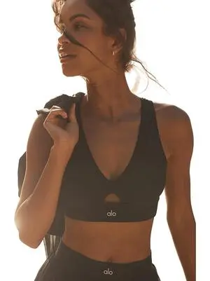 Alo Yoga Airlift Mesh Just Right Bra - Black