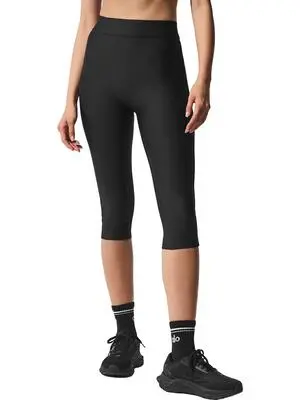 Alo Yoga Airlift Mesh High-waist Capri Pants - Black