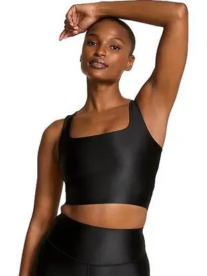 Victoria's Secret Vsx Glossytech™ Square-neck Bra Top Black
