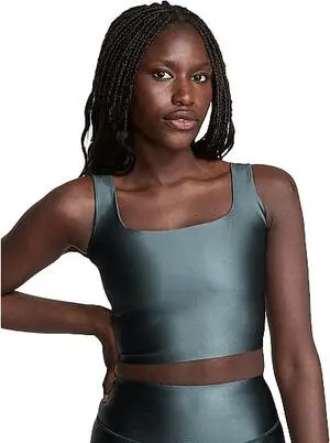 Victoria's Secret VSX Glossytechâ¢ Square-Neck Bra Top Grey
