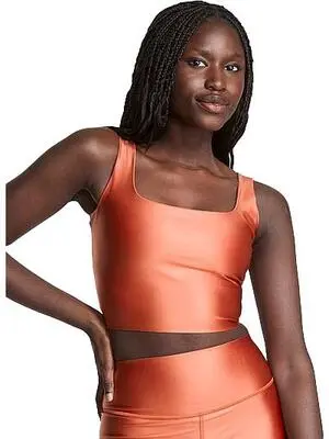 Victoria's Secret Vsx Glossytech™ Square-neck Bra Top Orange