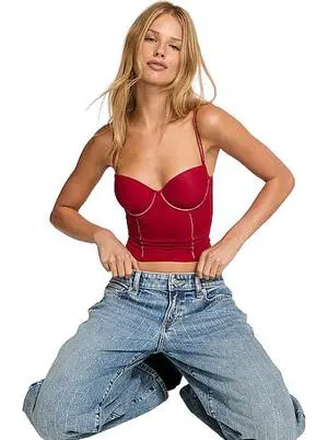 Pink Wink Wink™ Lightly Lined Corset Top - Red