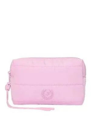 Pink Quilted Puffer Makeup Bag Purple