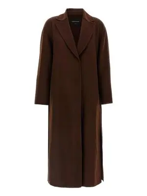 Fabiana Filippi Virgin Wool Robe Coat - Brown