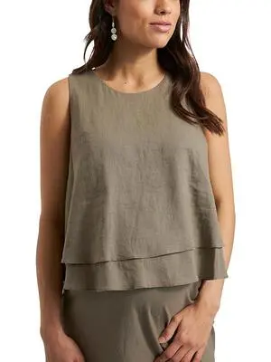 RIPE MATERNITY Peyton Linen Nursing Top - Natural