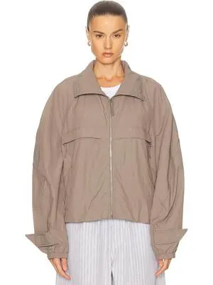 Acne Studios Odill Nylon Bomber Jacket Mud Grey