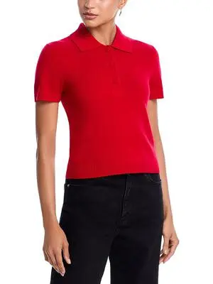 Aqua Cashmere Polo Sweater - Big Apple Red