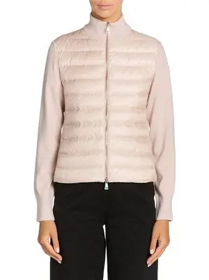 Moncler Cardigan Puffer Jacket - Light Pink