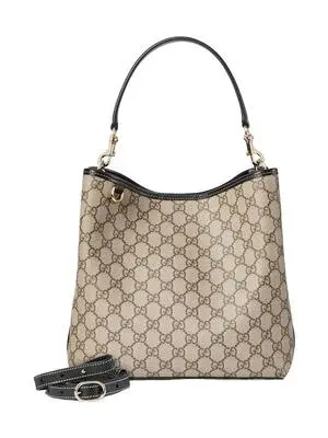 Gucci Gg Emblem Medium Bucket Bag Gg Canvas - Beige