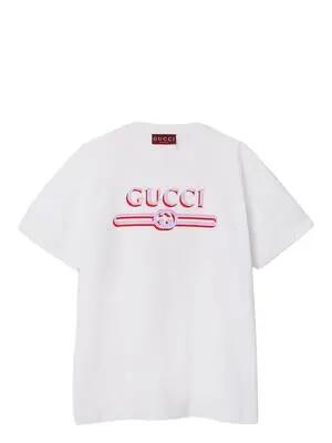 Gucci Printed Cotton Jersey T-shirt - White