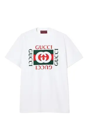 Gucci Printed Cotton Jersey T-shirt - White