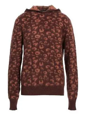 SALVATORE SANTORO Jacquard-knit Leopard-print Sweater - Brown