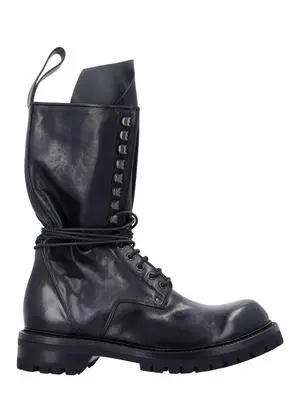 Rick Owens Army Laced Boots - Black