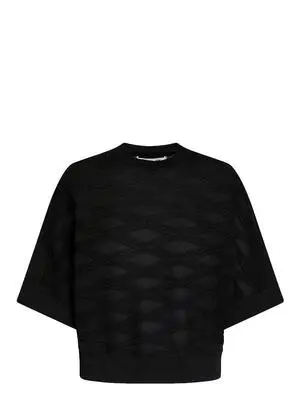 Diane Von Furstenberg Cairo Jacquard-knit Top - Black