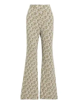 Diane Von Furstenberg Printed Flared Stretch-jersey Pants - Army Green