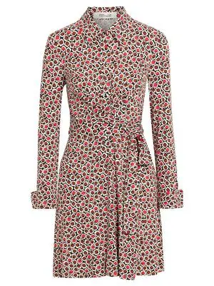 Diane Von Furstenberg Didi Printed Mini Wrap Dress - Brick