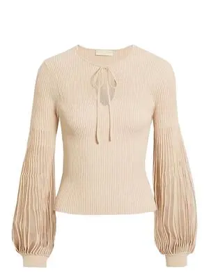 Ulla Johnson Lenora Ribbed-knit Top - Beige
