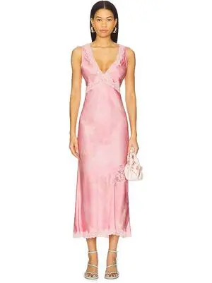 LoveShackFancy Bier Dress - Pink Ember