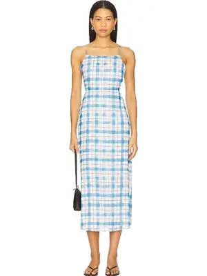 Joe's Jeans Charlie Midi Dress - Blue & Rust Check