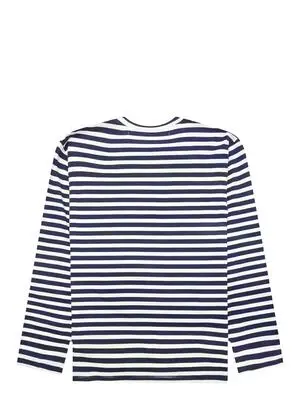 Play Comme Des Garcon X The Artist Invader Striped Long-sleeve T-shirt - Blue