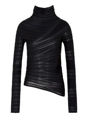 Giorgio Armani Viscose And Virgin Wool Mock-neck Jumper - Black