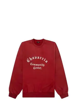 WILLY CHAVARRIA Community Center Crewneck Sweatshirt - Red