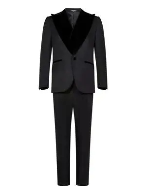FRANZESE COLLECTION Velvet-lapels Suit - Black