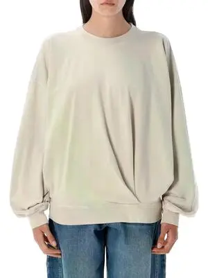 MARANT ETOILE Twist-detail Crew-neck Sweatshirt - Neutrals