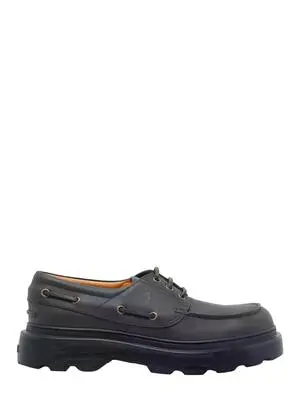 TOD'S Lace-up Platform Boat Shoes - Black