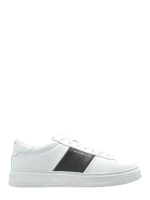 Emporio Armani Leather Panelled Sneakers - White