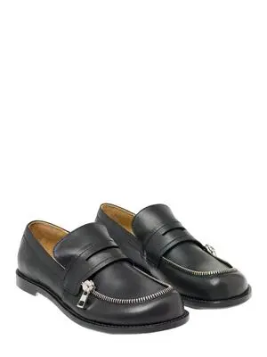 JW Anderson Zip-detail Penny Loafers - Black