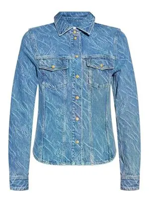 GANNI Acid-wash Denim Shirt - Blue