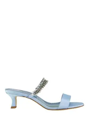 Manolo Blahnik 50mm Kifasan Crystal-embellished Satin Sandals - Blue