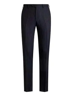 Etro Pinstripe Wool Trousers - Blue