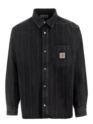Carhartt Work In Progress Stripe-pocket Cotton Shirt - Black