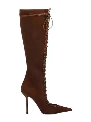 LE SILLA 100mm Colette Lace-up Boots - Brown