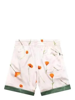 NAHMIAS Poppy-print Silk Shorts - Pink