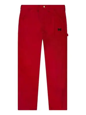 Needles X Smith's Butterfly-embroidered Buckle Trousers - Red