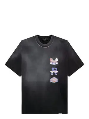 REPRESENT X Feature Multi-logo Stained T-shirt - Black