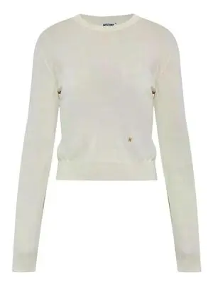 Moschino Logo-detail Wool Sweater - Neutrals