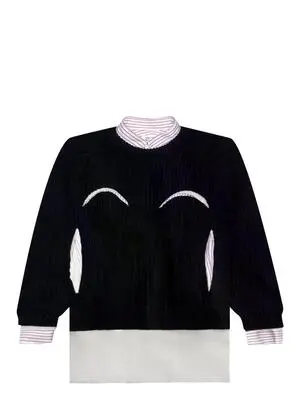 MAISON MARGIELA Layered Shirt-panelled Sweater - Black