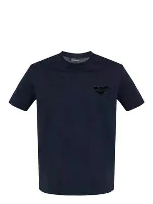 Emporio Armani Logo-embellished Cotton T-shirt - Blue