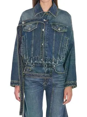 Jean Paul Gaultier Denim Strap Jacket - Blue