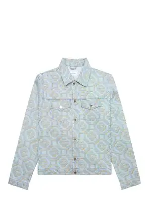 Casablanca Monogram-jacquard Denim Jacket - Blue